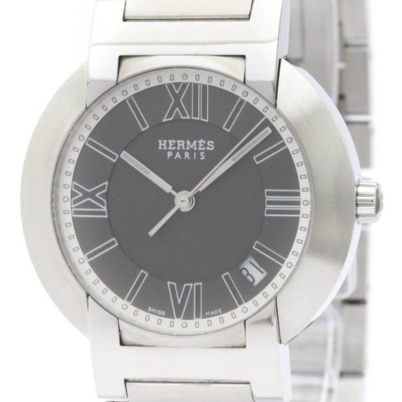 Hermes | Accessories | Hermespolished Nomade Stainless Steel Auto Quartz Mens Watch No71 ...